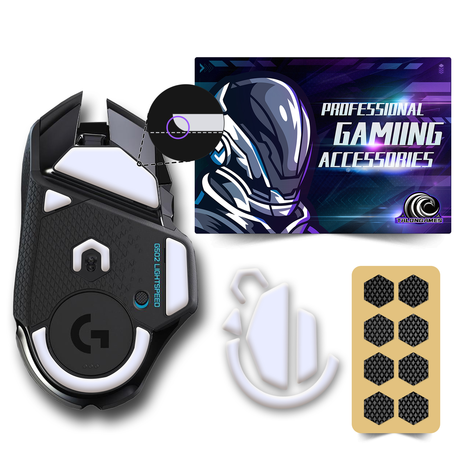 TALONGAMES Hawk Version Rounded Curved Edges Mouse Skates for Logitechg ...